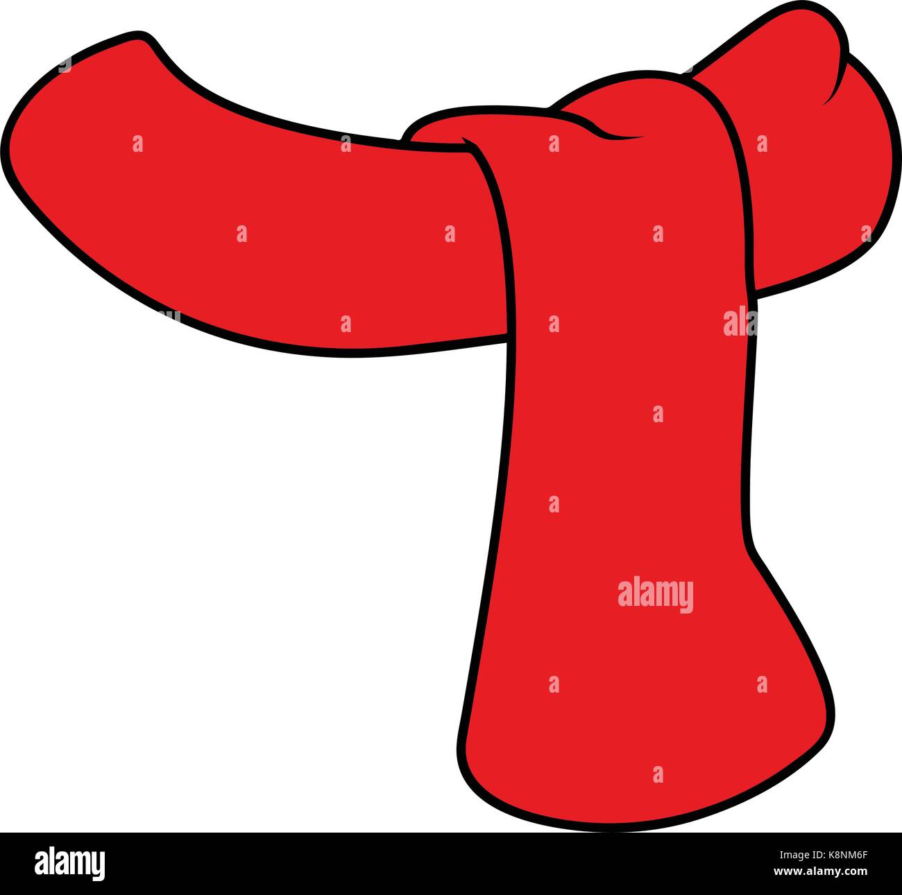 red scarf icon, winter wool symbol, design. vector illustration ...