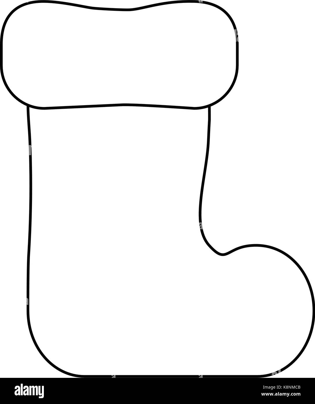 Christmas sock outline icon, symbol, design. Winter vector illustration ...