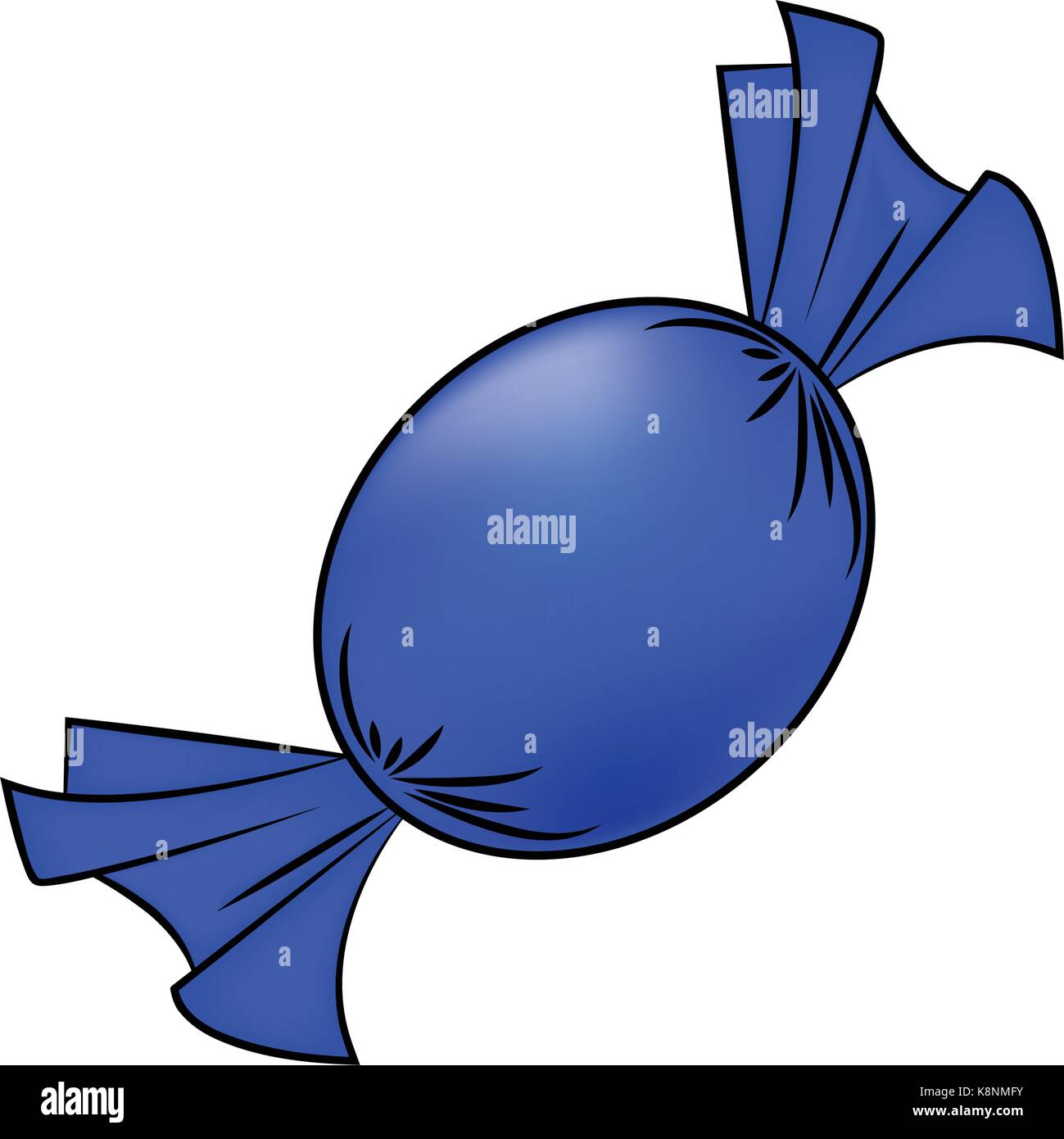 Christmas wrapped candy. Blue packaged sweet, goody in a piece of paper ...