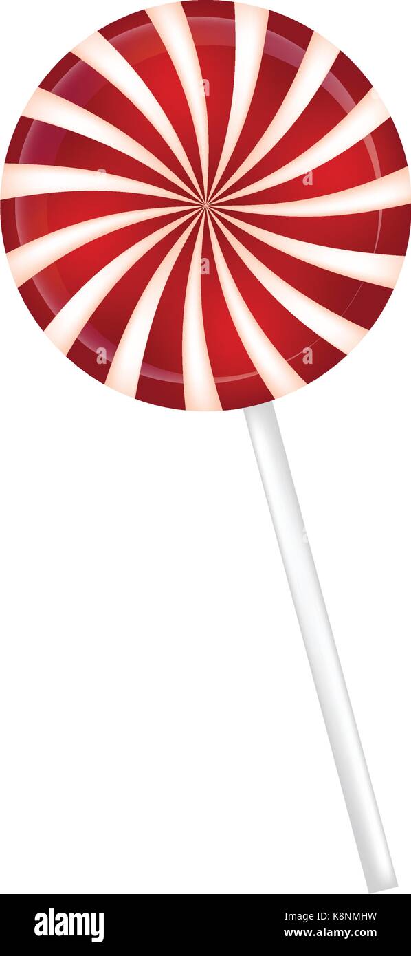 Striped Lollipop With White Background