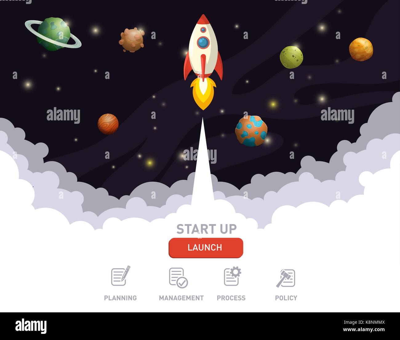 Spaceship rocket shuttle clouds Stock Vector Images - Alamy