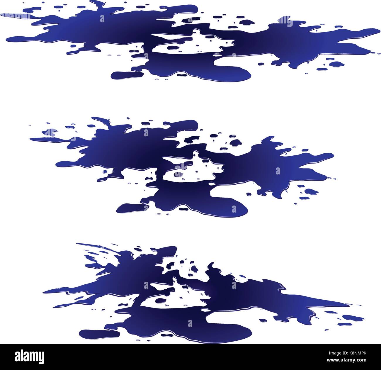 Puddle of water spill clipart. Blue stain, plash, drop. Vector ...