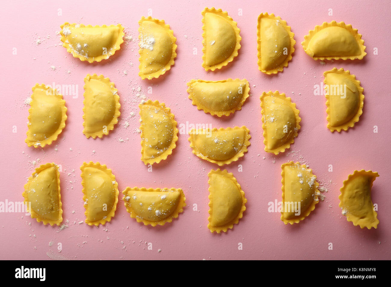 Ravioli pattern, food flat lay Stock Photo - Alamy
