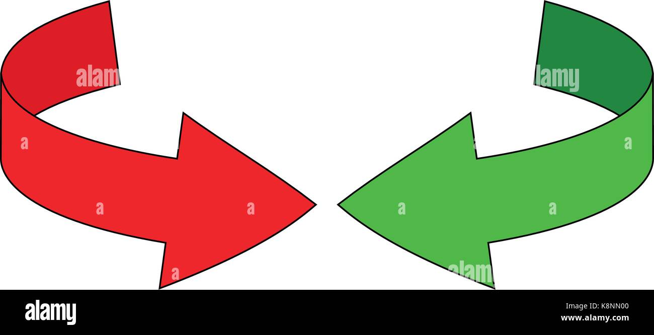 Arrow symbol, red, green icon clipart cycle business concept. Vector ...