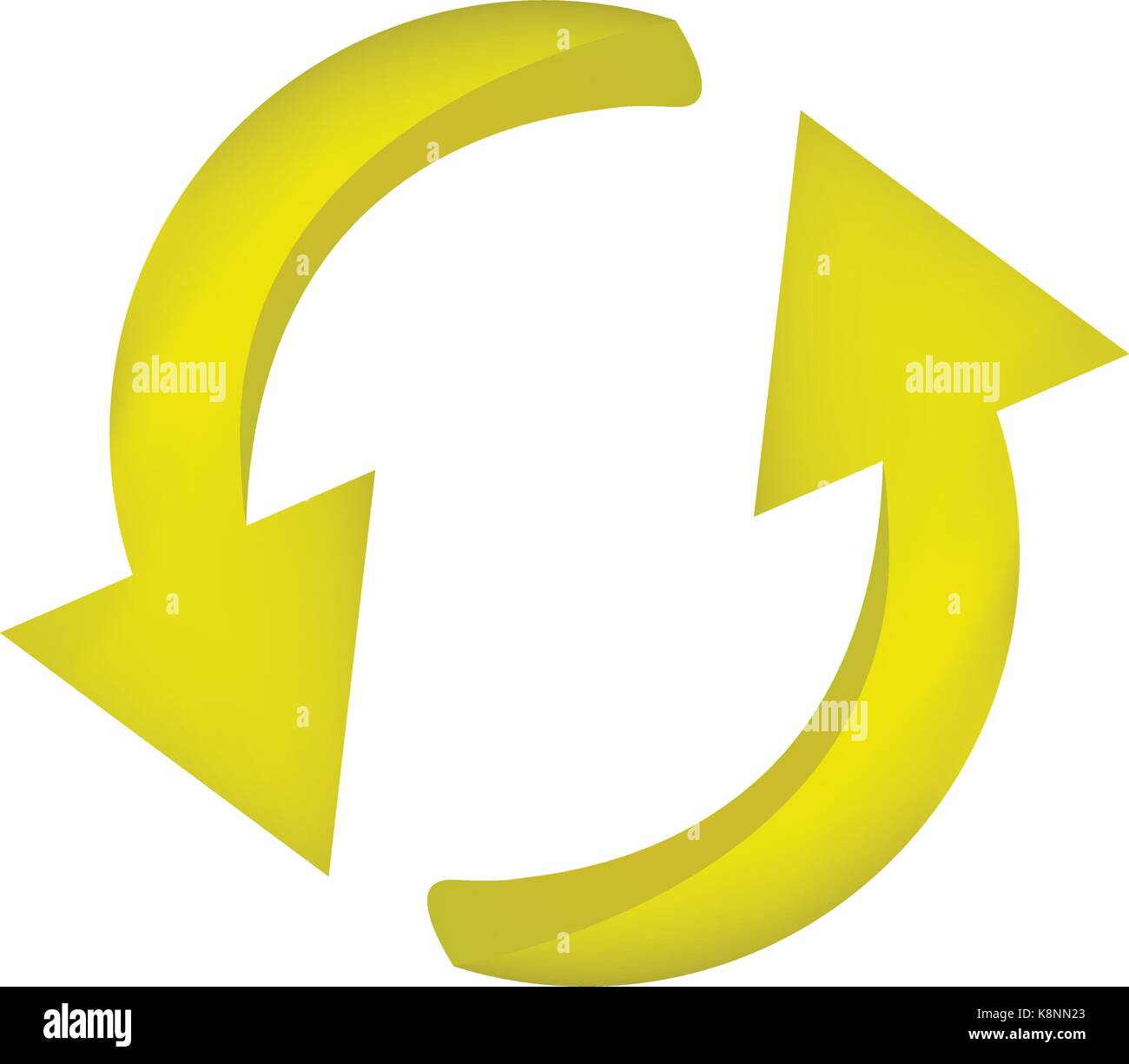 Arrow symbol, yellow icon clipart cycle business concept. Vector ...