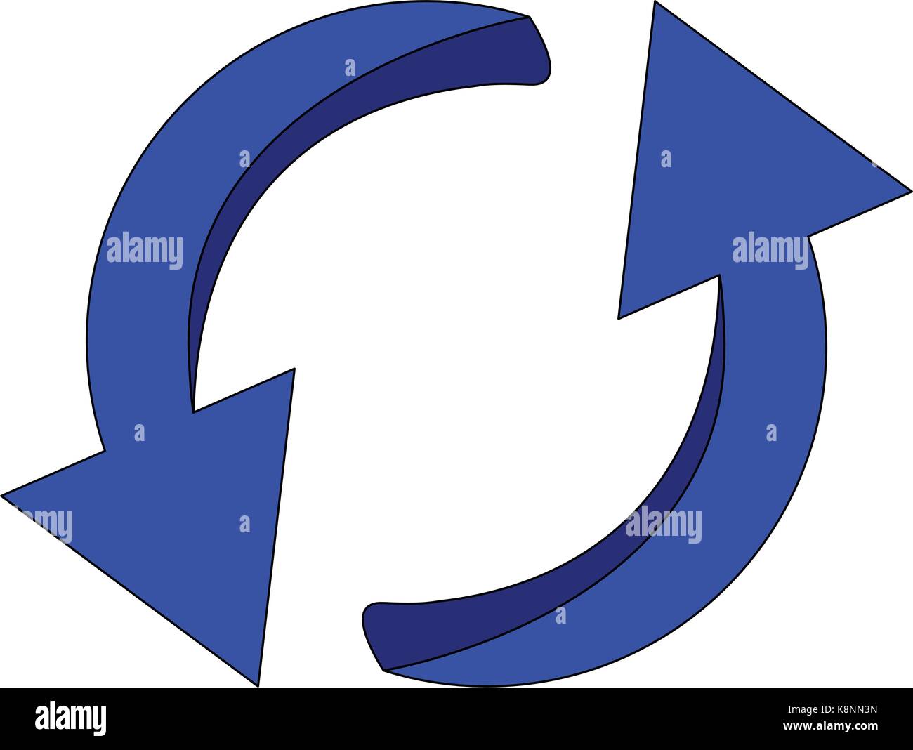 Arrow symbol, blue icon business concept. Vector illustration isolated on white background Stock ...