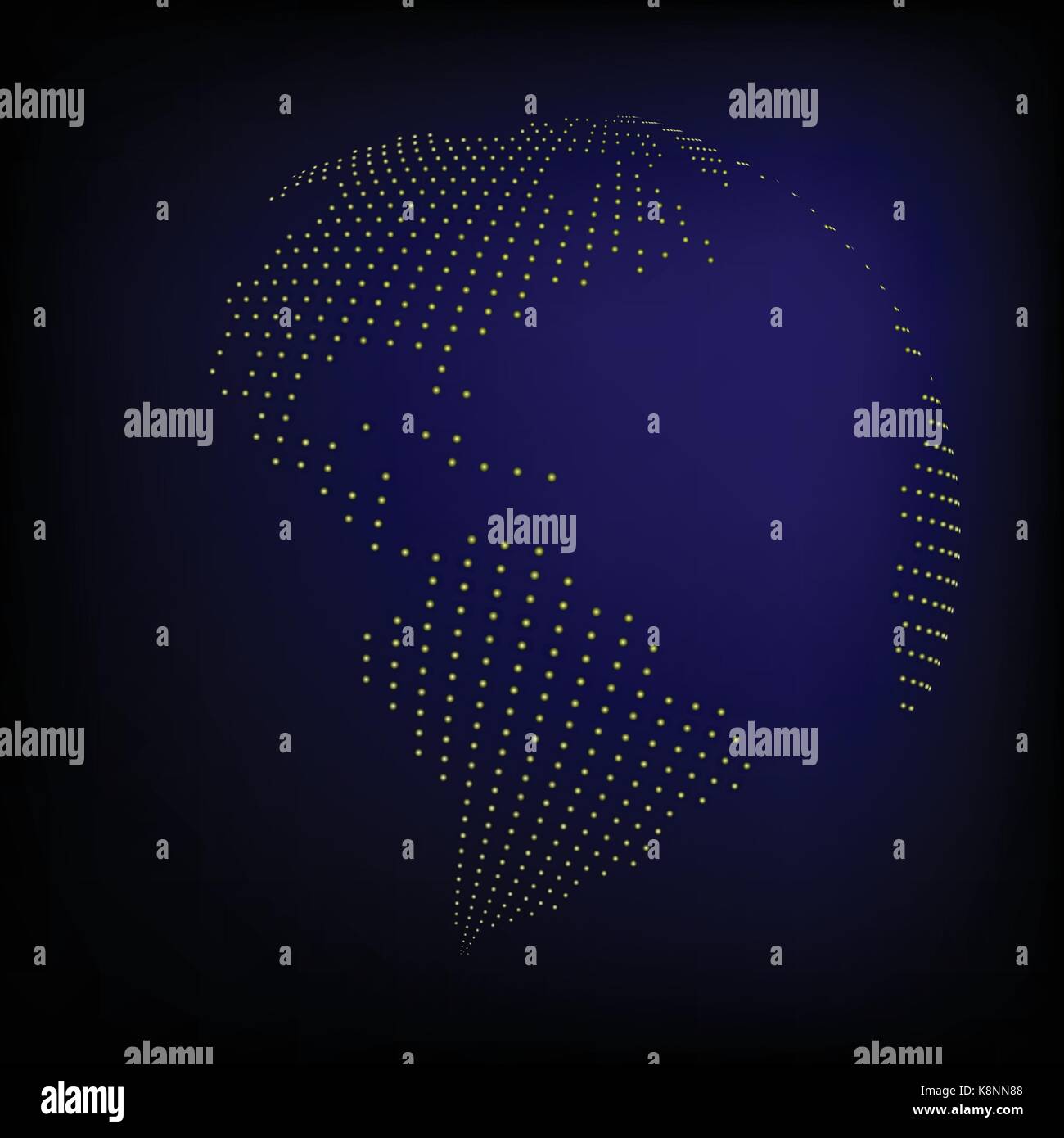 globe earth world map - abstract dotted vector background. Blue wallpaper illustration Stock ...
