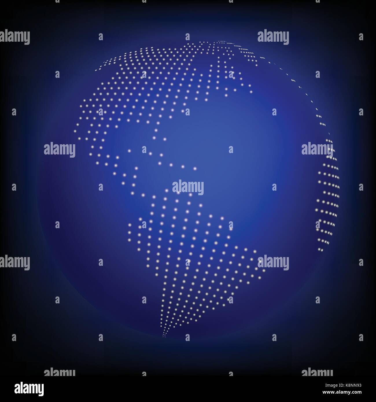 globe earth world map - abstract dotted vector background. Blue wallpaper illustration Stock ...