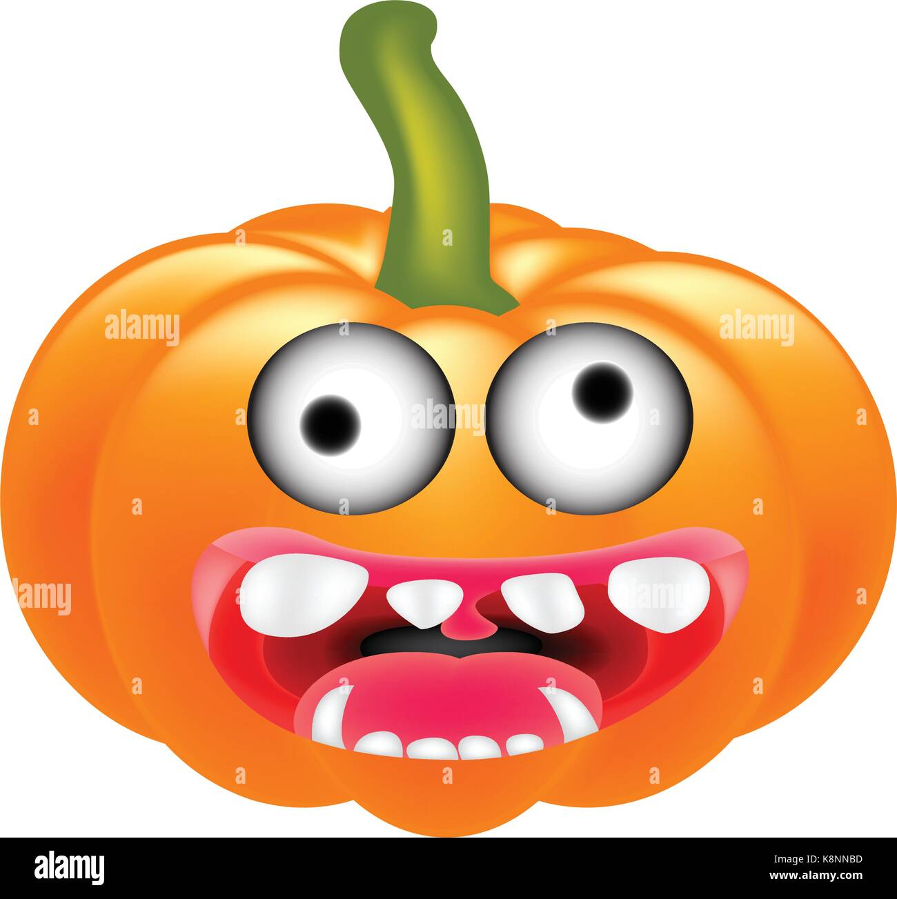 Crazy Halloween Pumpkin Cartoon Character with eyes and mouth. vector ...