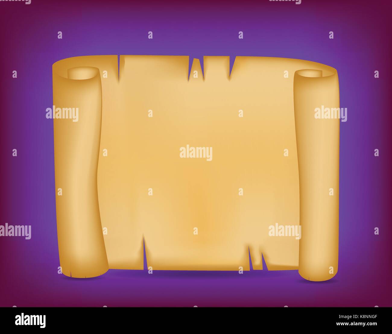 Banner, card with empty paper scroll on colorful background. Blank ...