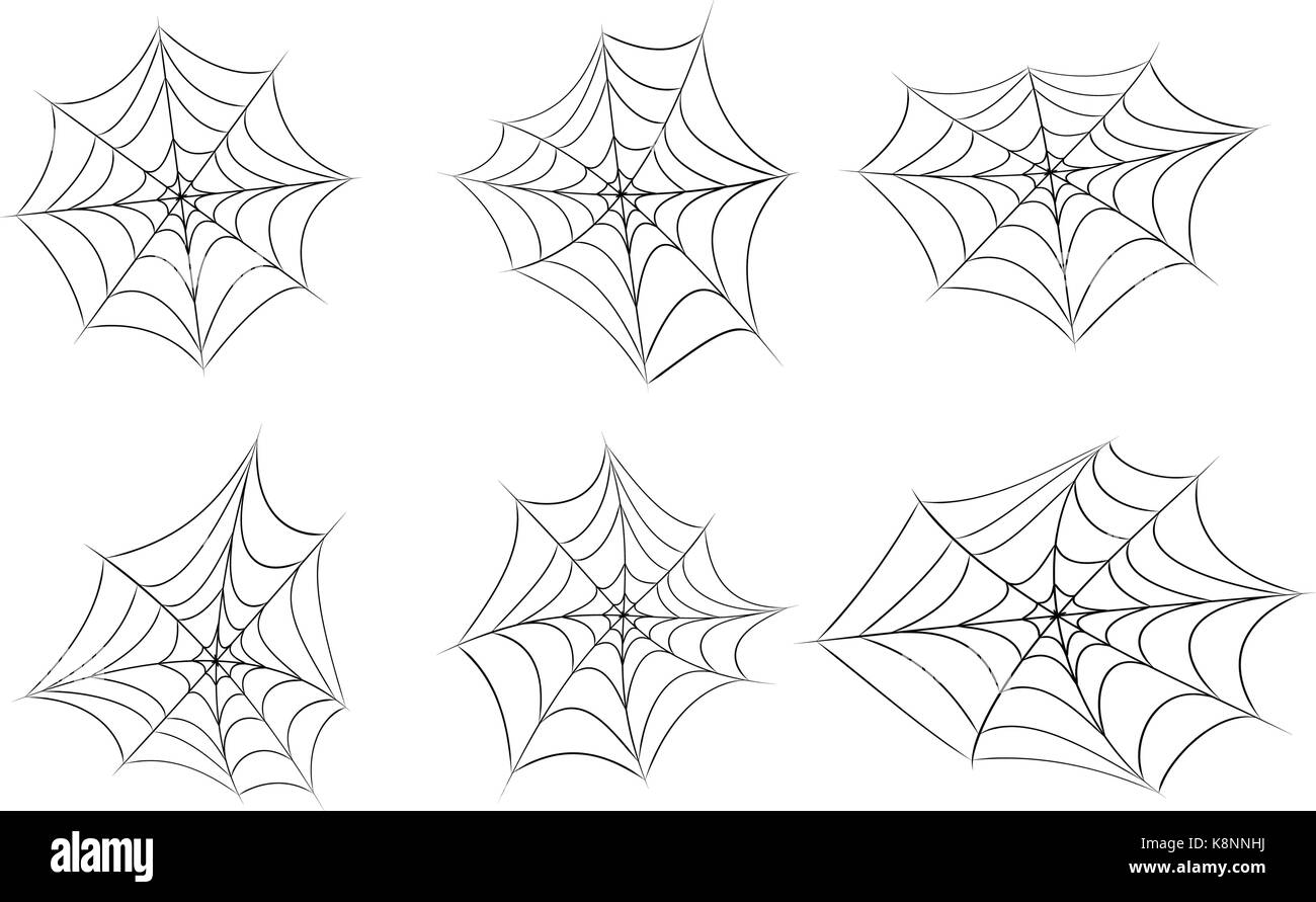 Halloween spider web, cobweb symbol, icon set. vector illustration ...