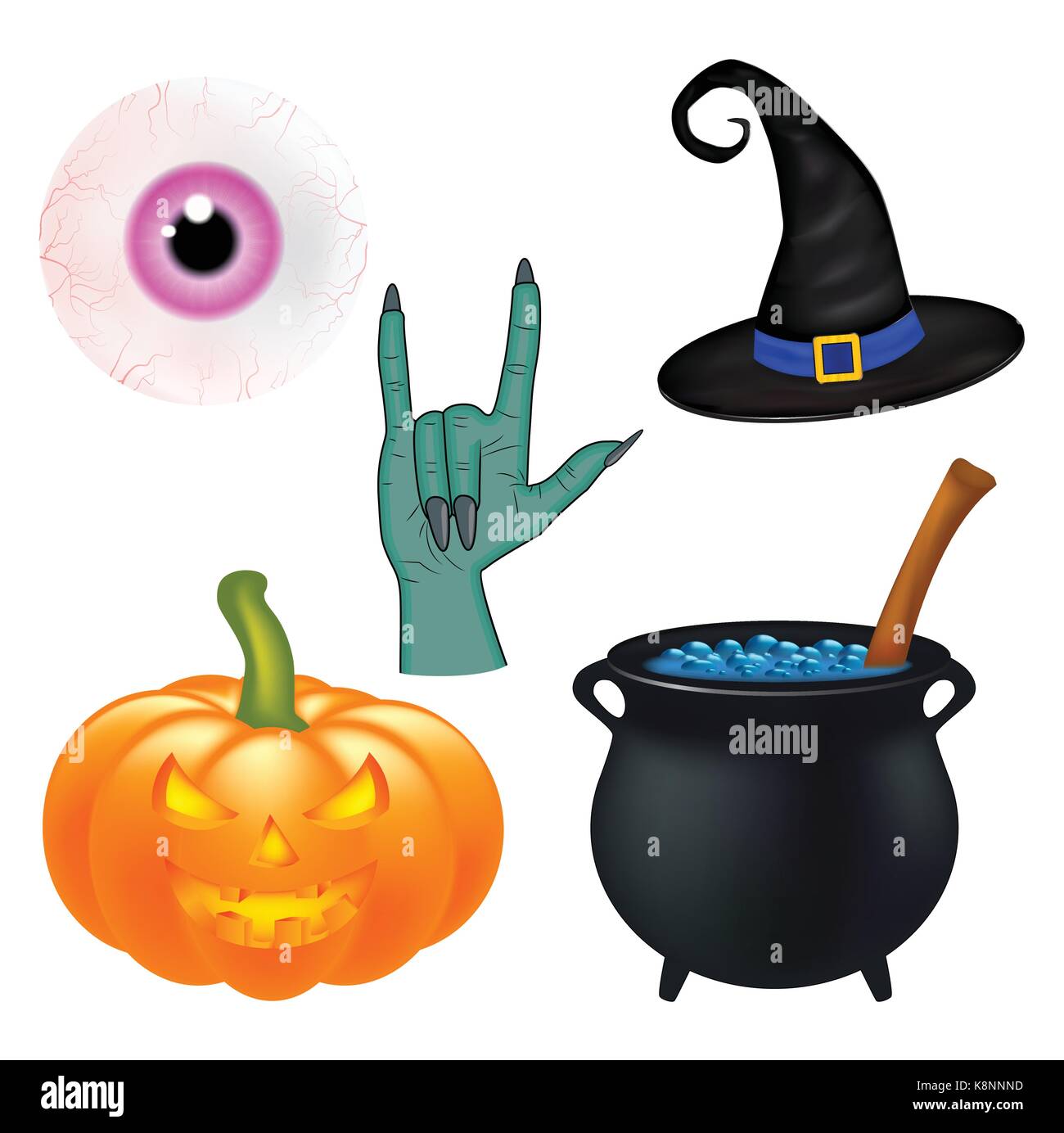 Halloween cartoon vector set, symbols collection. set of vector objects ...