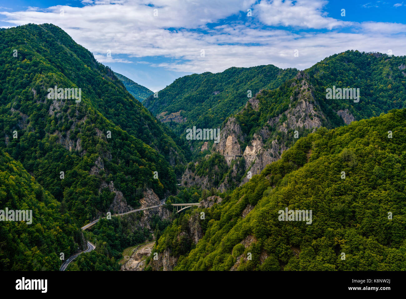 the valley of the Arges river seen from above Stock Photo - Alamy
