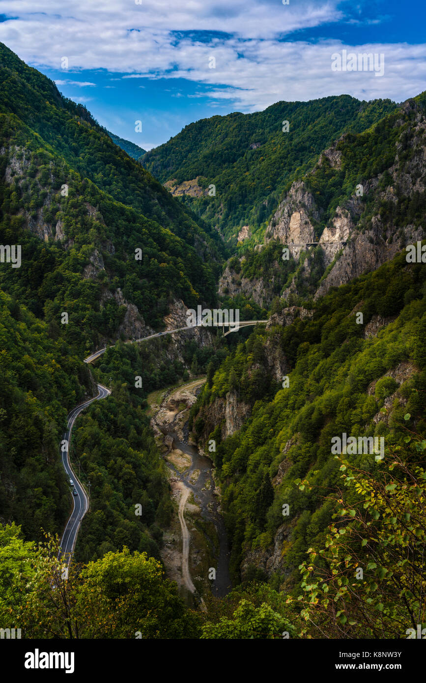 the valley of the Arges river seen from above Stock Photo - Alamy