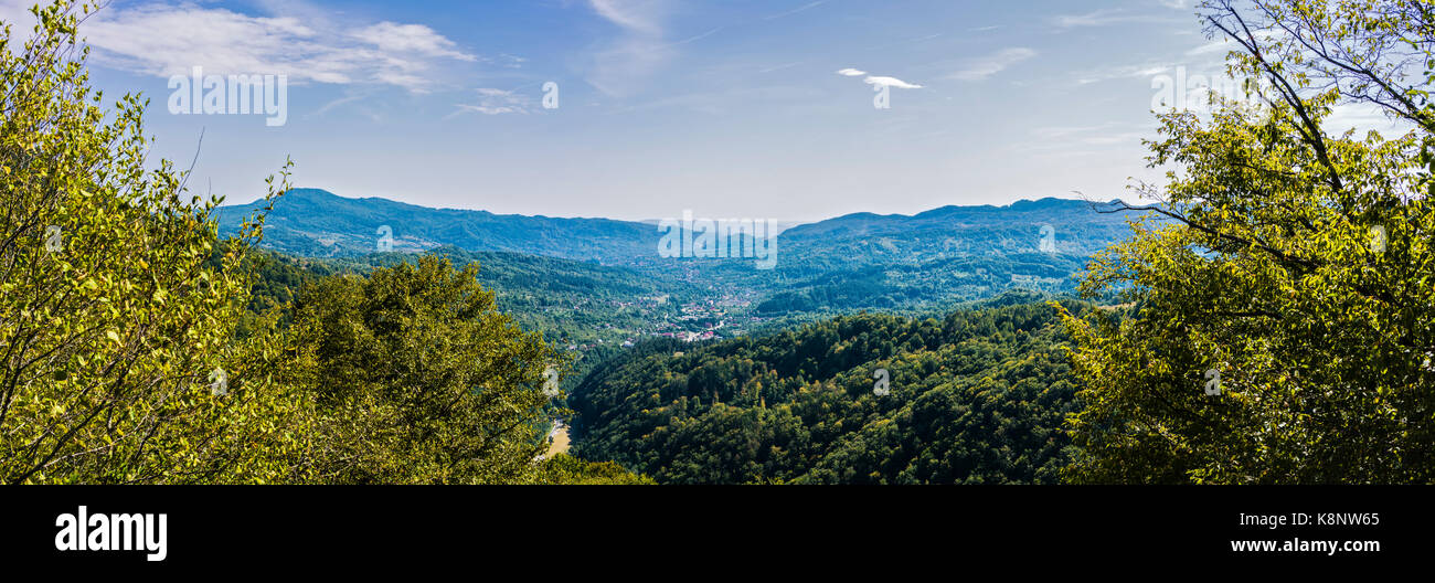 the valley of the Arges river seen from above Stock Photo - Alamy