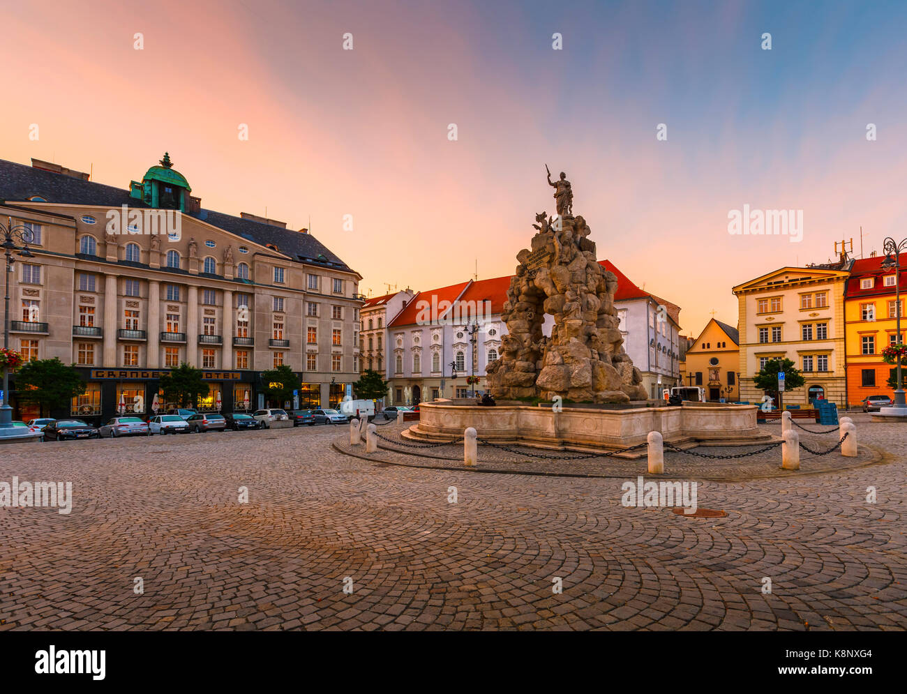 Cabbage Market square in the old town of Brno, Czech Republic Stock ...