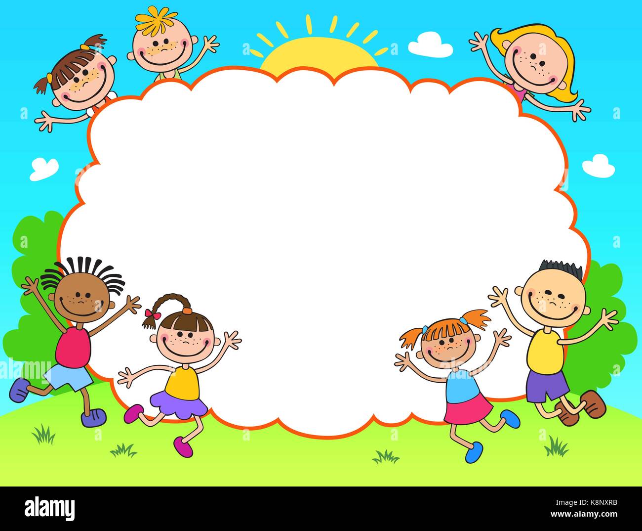 Kids Diploma certificate background design template Stock Vector Image ...