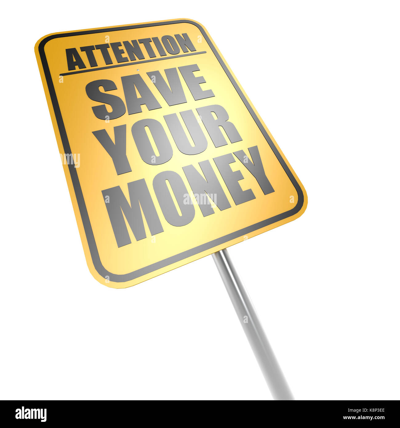Save your money road sign Stock Photo - Alamy