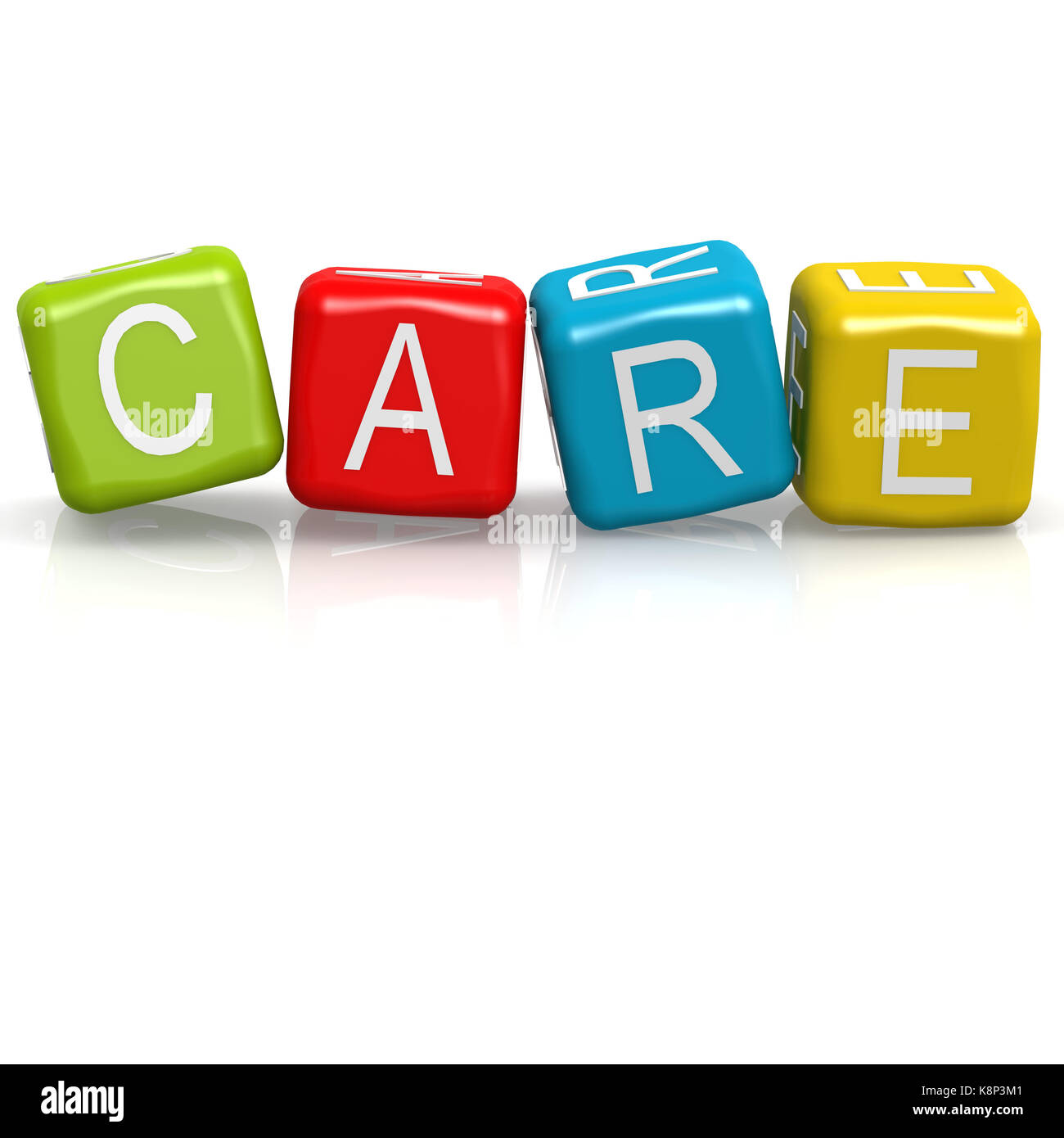 Care cube word Stock Photo - Alamy