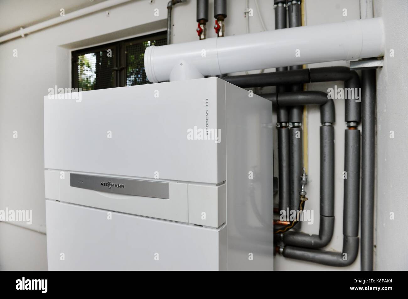 The heating system in a one family house, Germany, city of Osterode, 19 ...