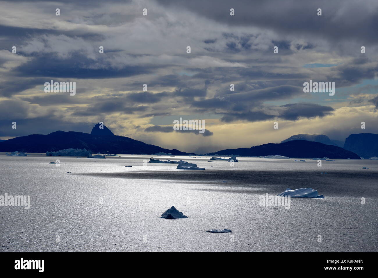 Fjord landscape near Uummannaq, located 500 kilometres north of the ...