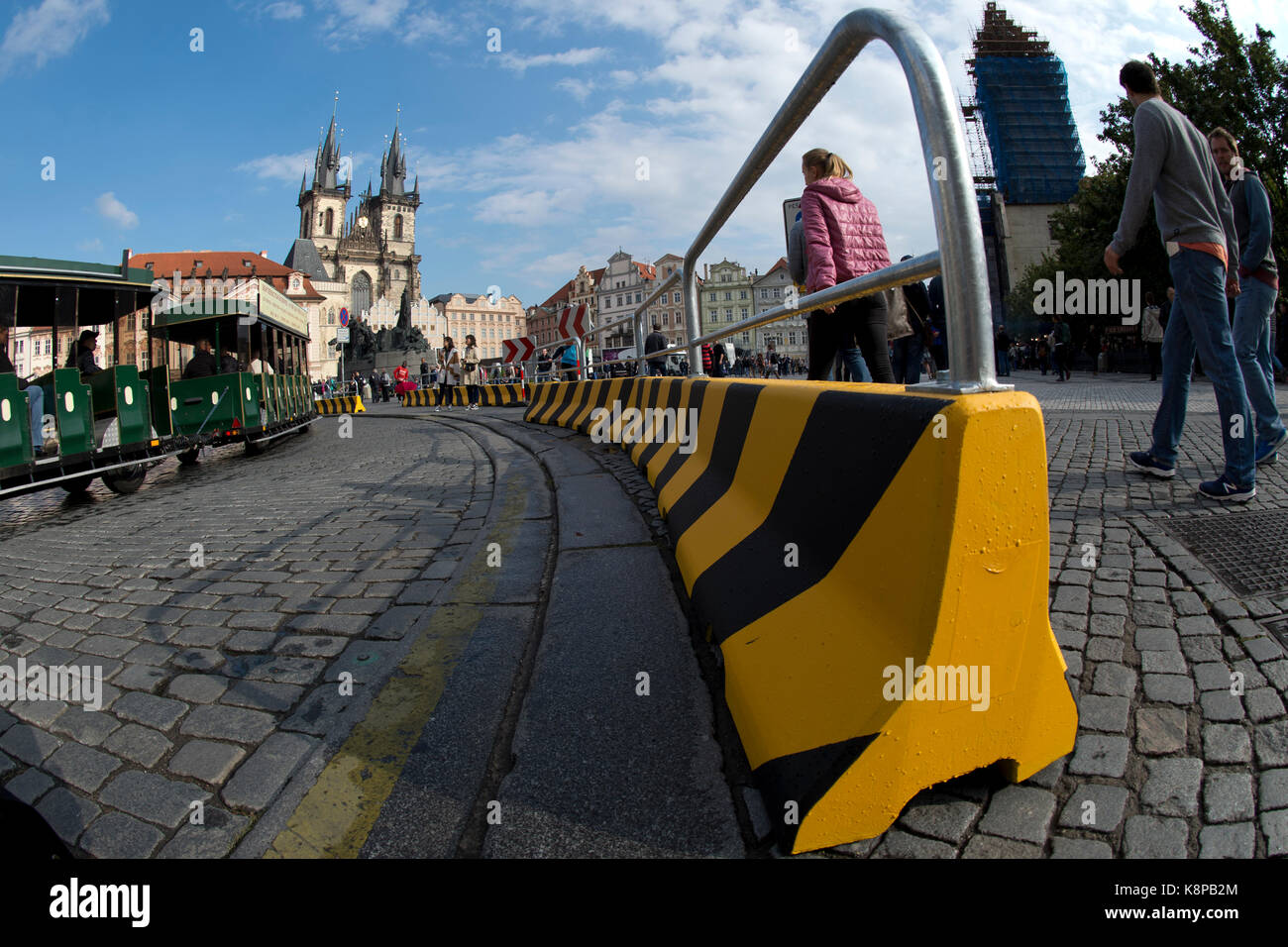 Prague, Czech Republic. 20th Sep, 2017. Concrete barriers (so-called ...