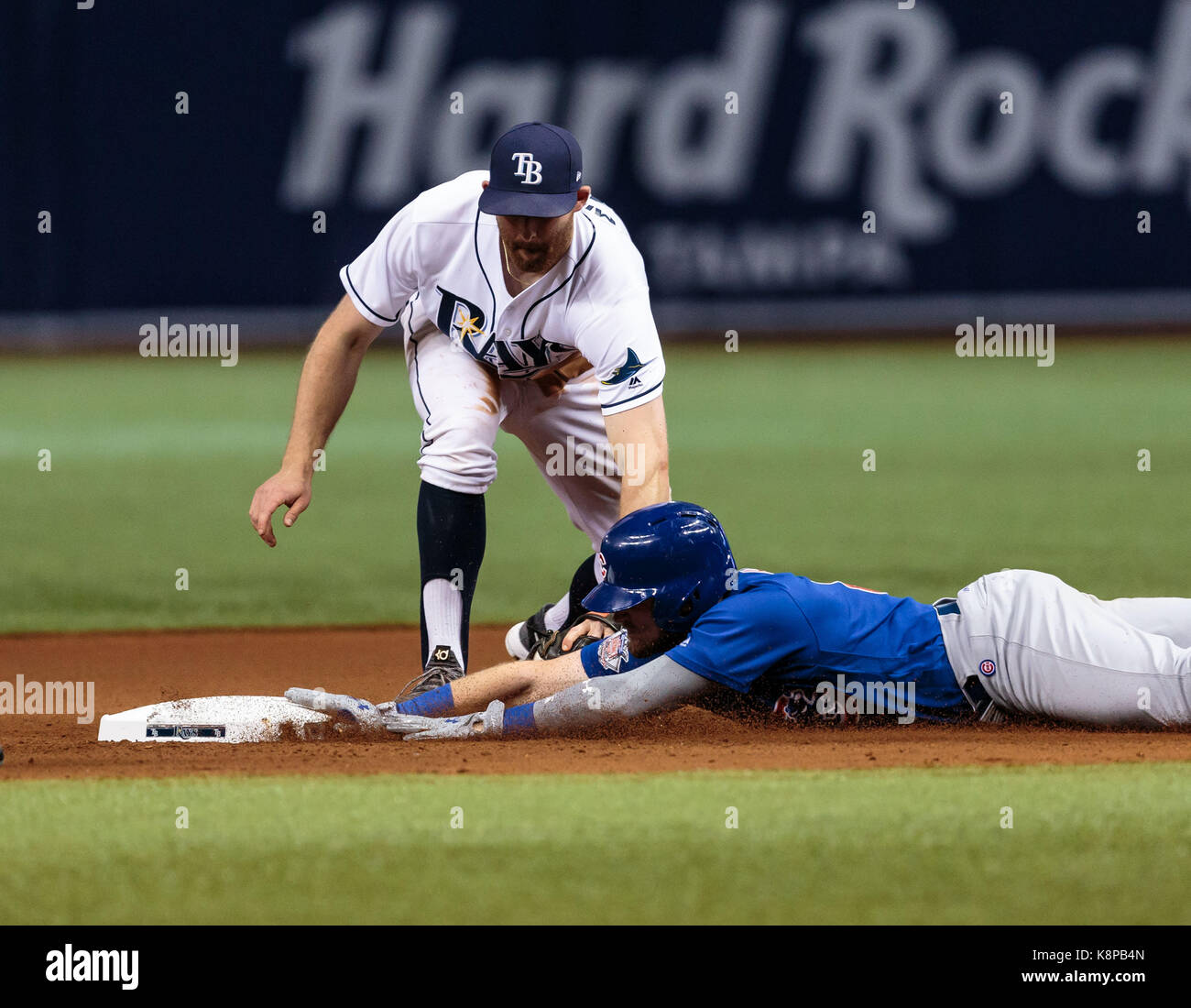 Tropicana Field. 19th Sep, 2017. Florida, USA- Chicago Cubs center ...
