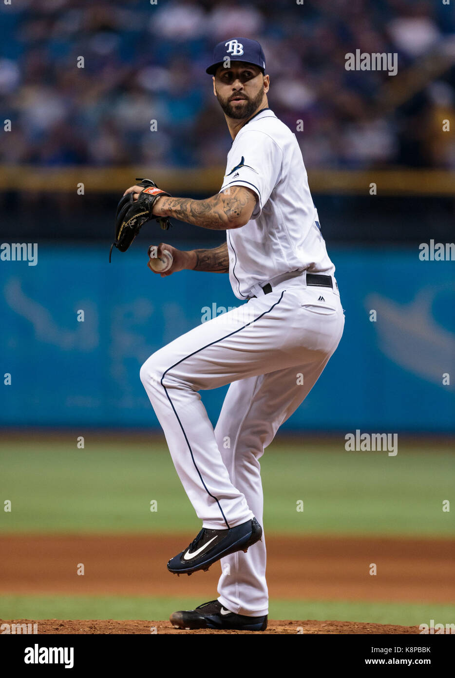 Tropicana Field. 19th Sep, 2017. Florida, USA- Tampa Bay Rays relief ...