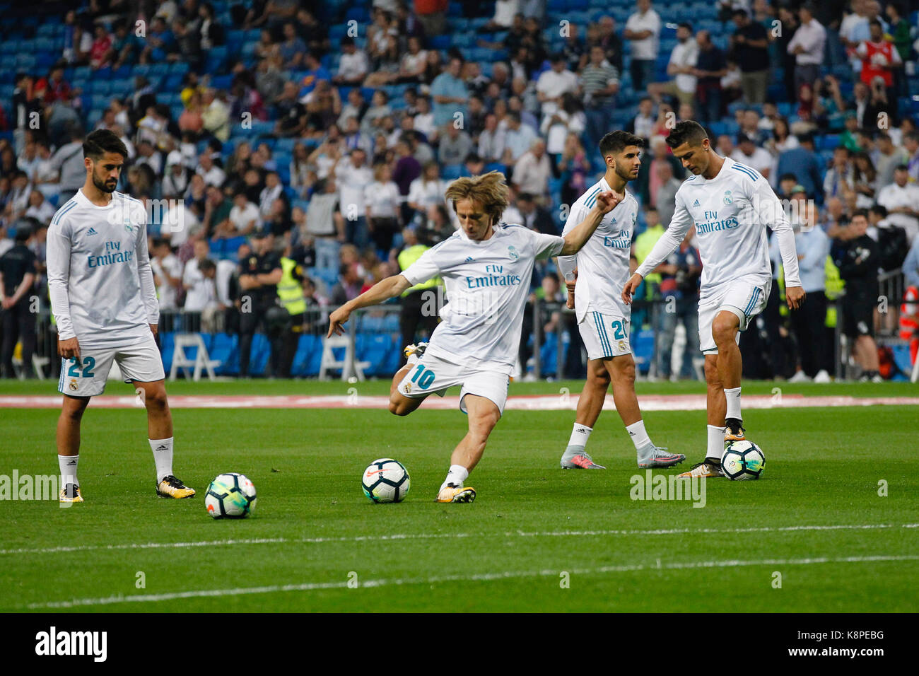 Madrid, Spain. 20th Sep, 2017. Luka Modric (10) Real Madrid's playerPre ...