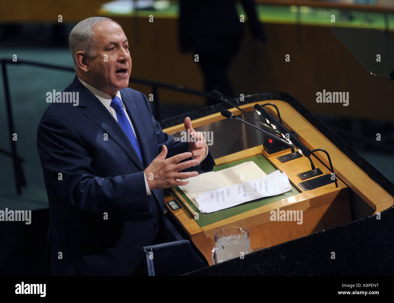 NEW YORK, NY - SEPTEMBER 19: Isreali Prime Minister Benjamin Netanyahu ...