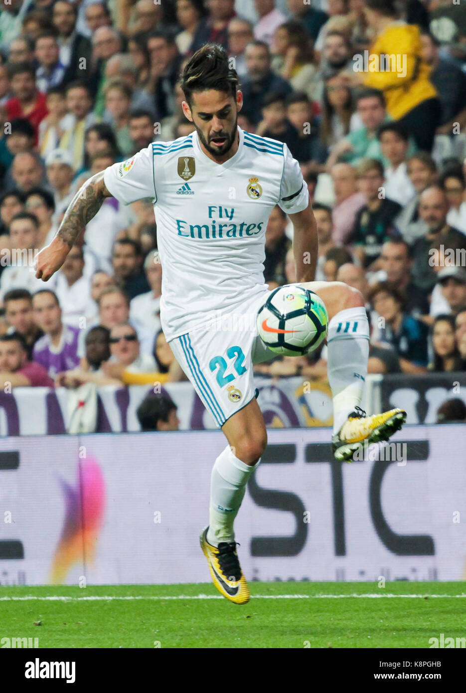 Madrid, Spain. 20th Sep, 2017. Real Madrid´s Spanish midfielder Isco ...