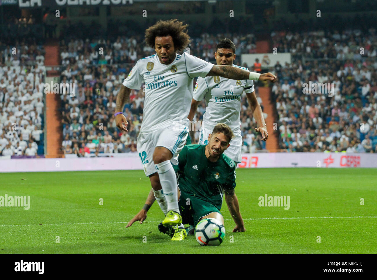 Madrid, Spain. 20th Sep, 2017. Real Madrid´s Brazilian defense Marcelo ...
