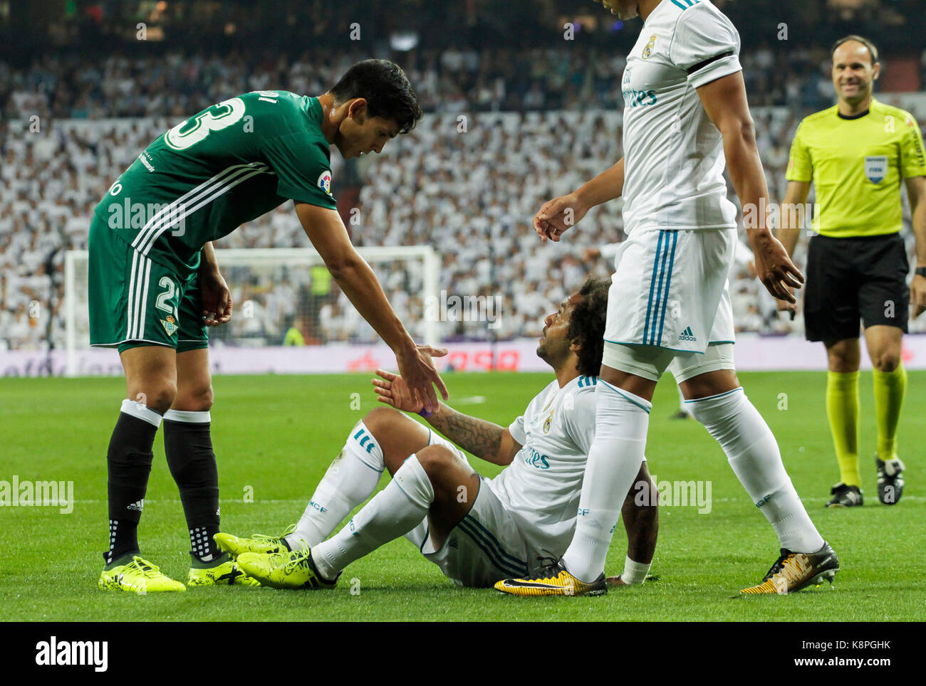 Madrid, Spain. 20th Sep, 2017. Real Madrid´s Brazilian defense Marcelo ...