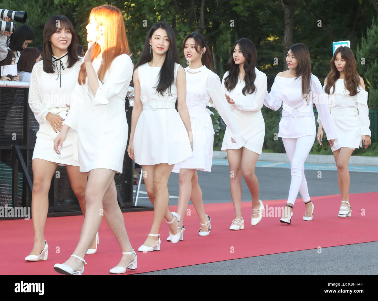 S. Korean girl group Gugudan South Korean girl group Gugudan walks the red carpet during the 1st ...
