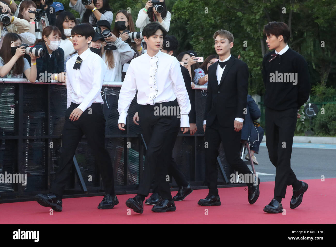 S. Korean boy group EXO South Korean boy group EXO walks the red carpet ...