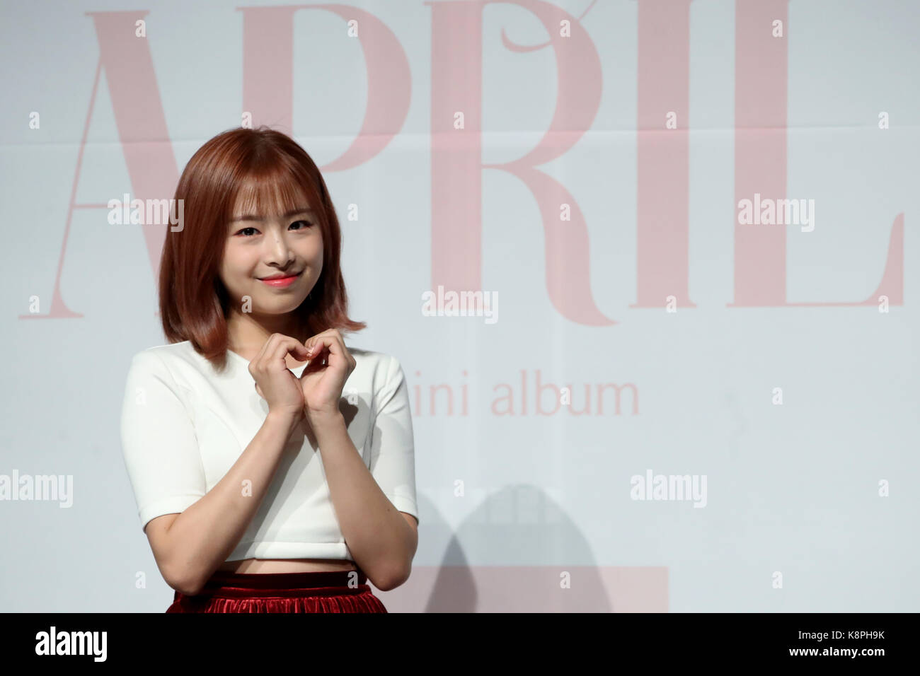 S. Korean girl group April Naeun, a member of South Korean girl group ...