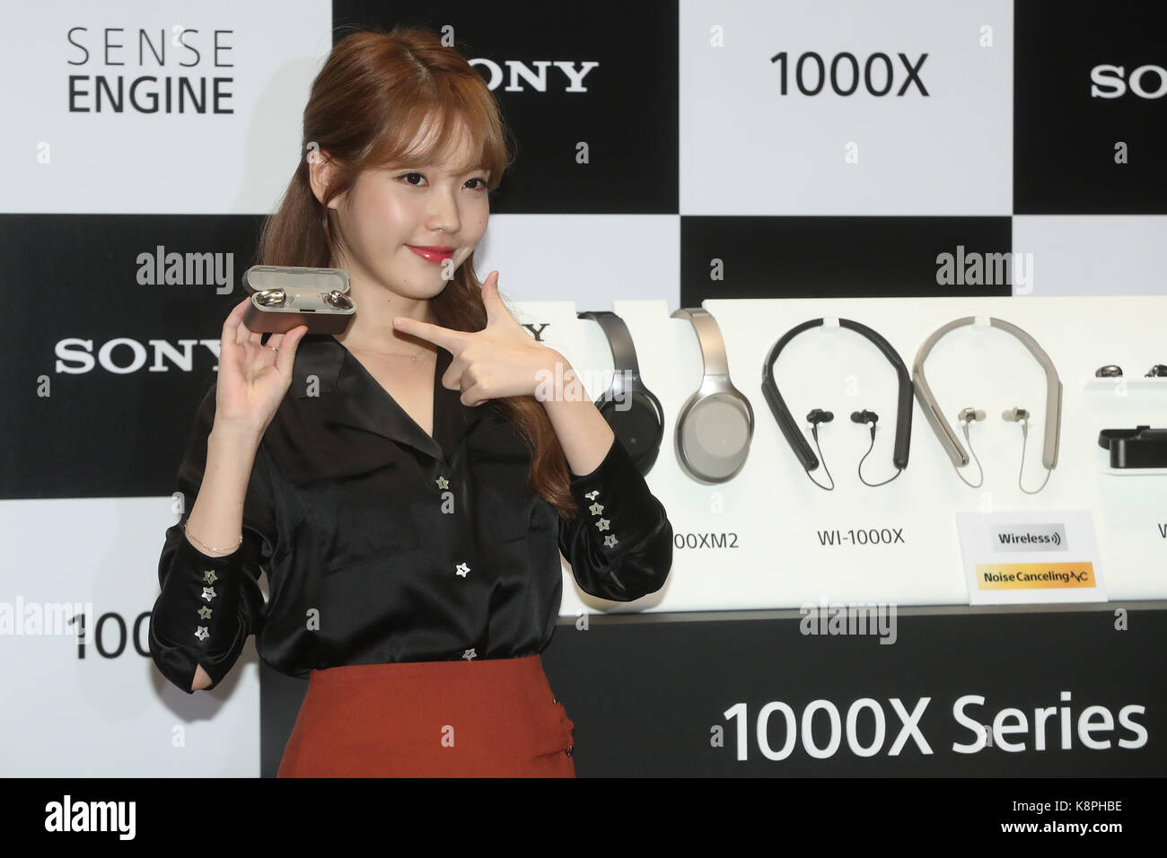 S. Korean singer-actress IU South Korean singer-actress IU poses for a photo during a launching ...