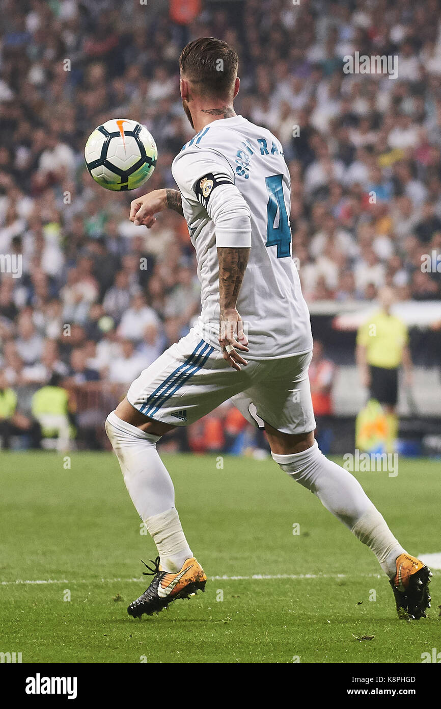 Madrid, Spain. 20th Sep, 2017. Sergio Ramos (defender; Real Madrid) in ...