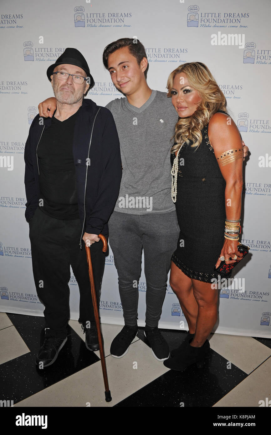 Miami, FL, USA. 20th Sep, 2017. Phil Collins, Nick Collins and Orianne ...