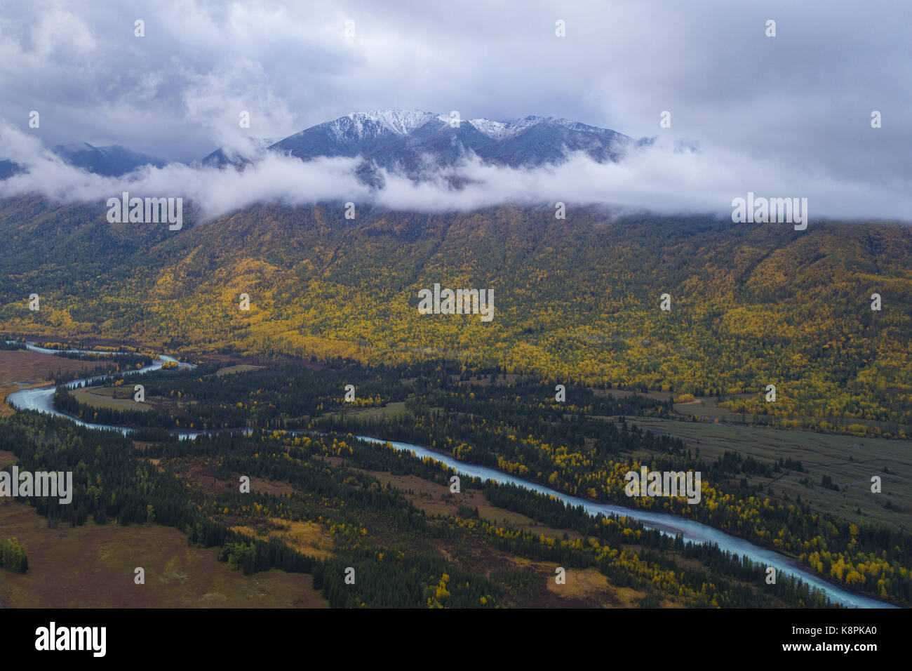 Xinjiang, China. 20th Sep, 2017. Kanas Lake is a lake in Altay ...