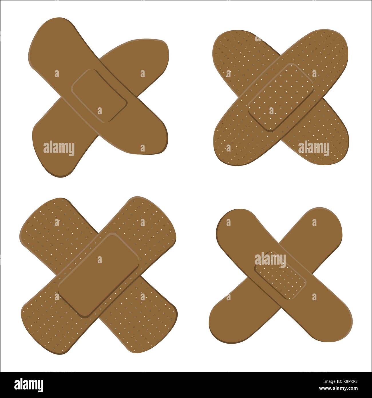 Set of Adhesive, flexible, fabric plaster for dark skin. Medical ...