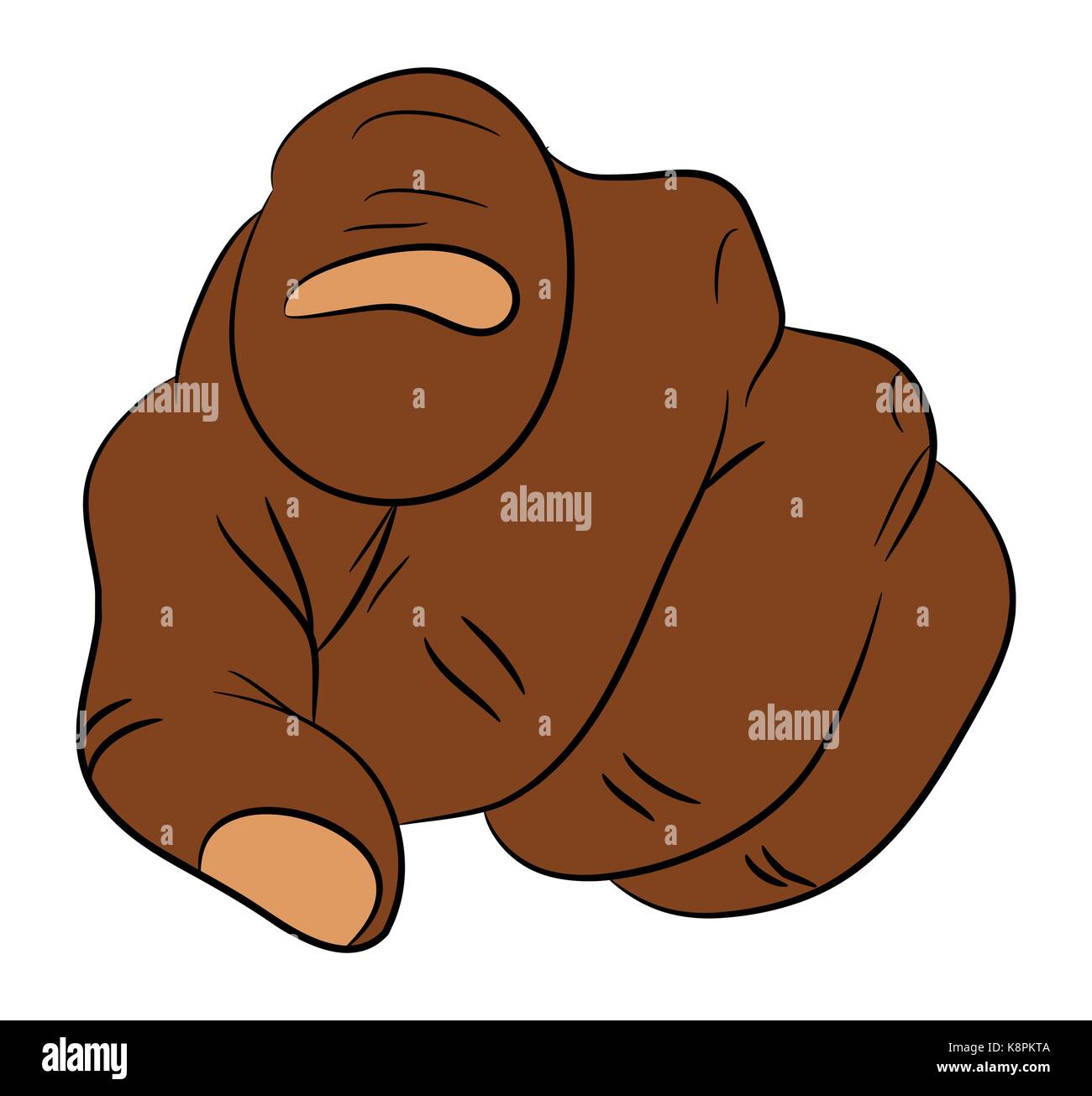 Image of cartoon black man, negro human hand gesture pointing at you ...