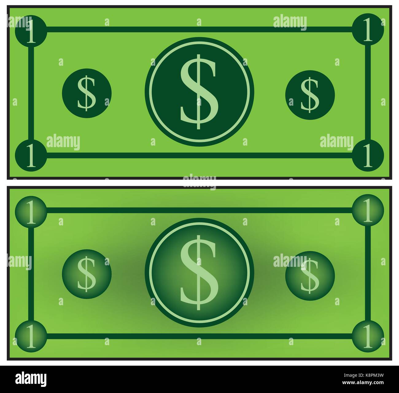Cartoon money, dollar banknote, paper bill. Vector illustration ...