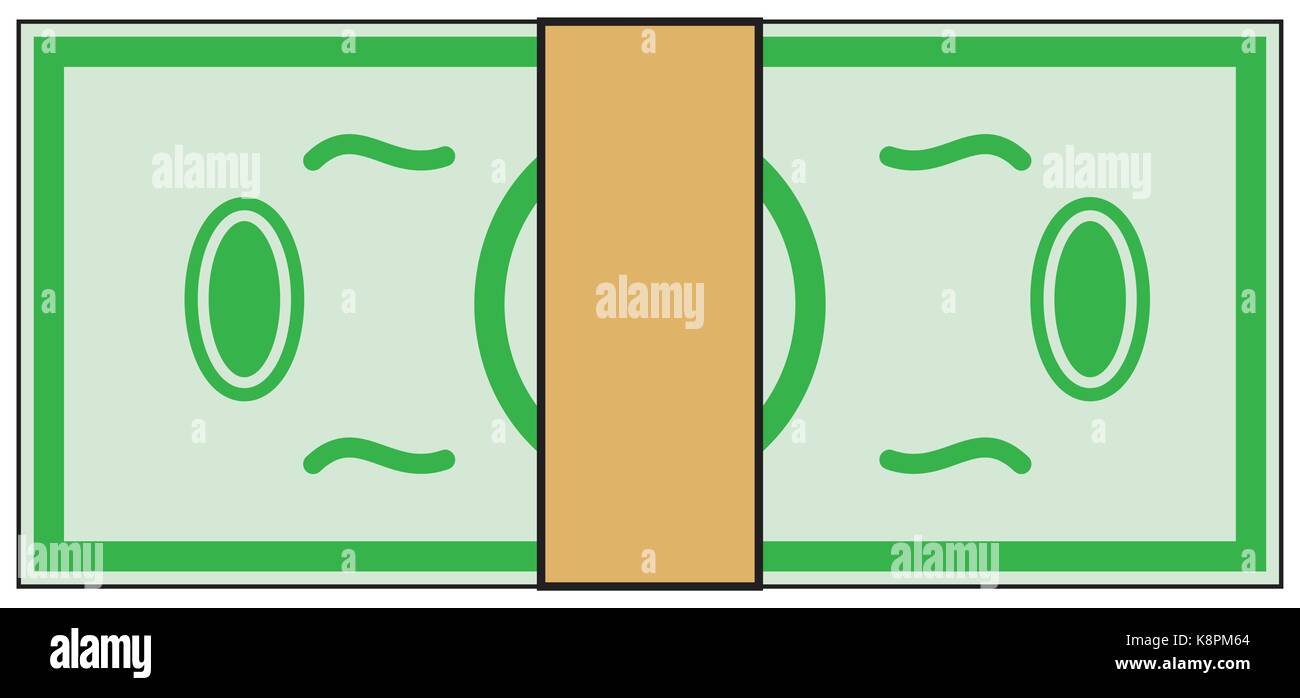 Cartoon money, dollar banknote, paper bill. Vector illustration ...