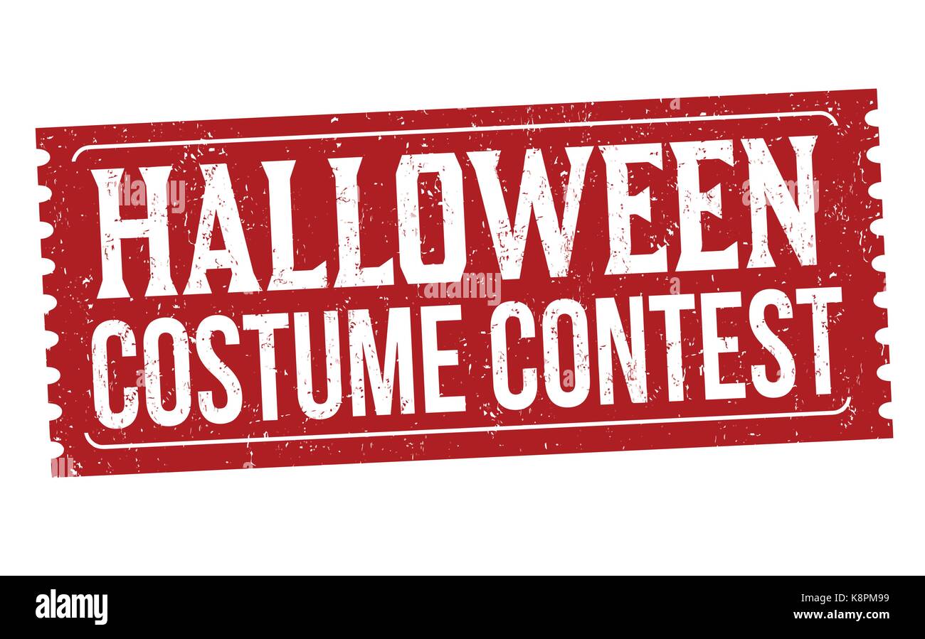 Halloween costume contest grunge rubber stamp on white background ...