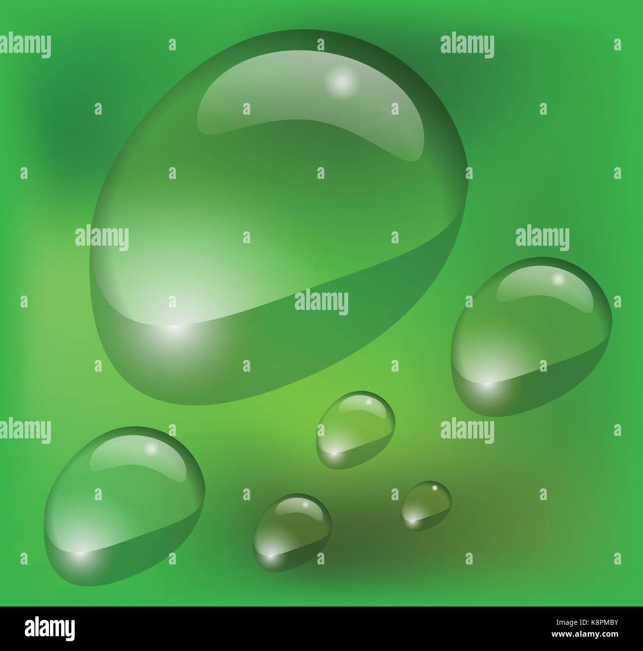 Rain drops on fresh green Stock Vector Images - Alamy