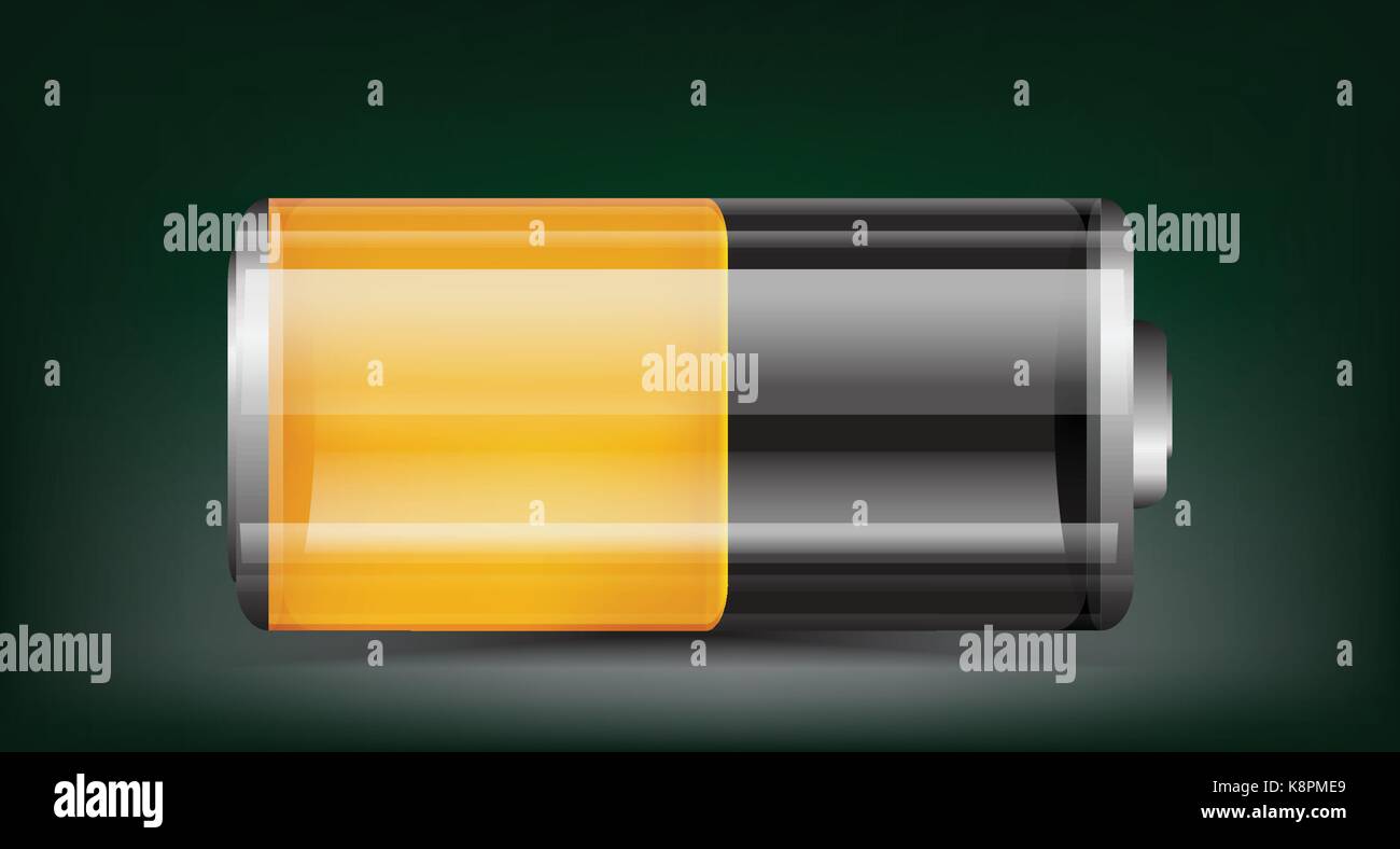 Battery half level sign icon hi-res stock photography and images - Alamy