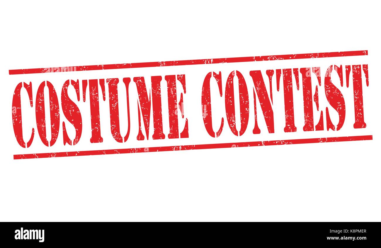 Costume contest grunge rubber stamp on white background, vector ...