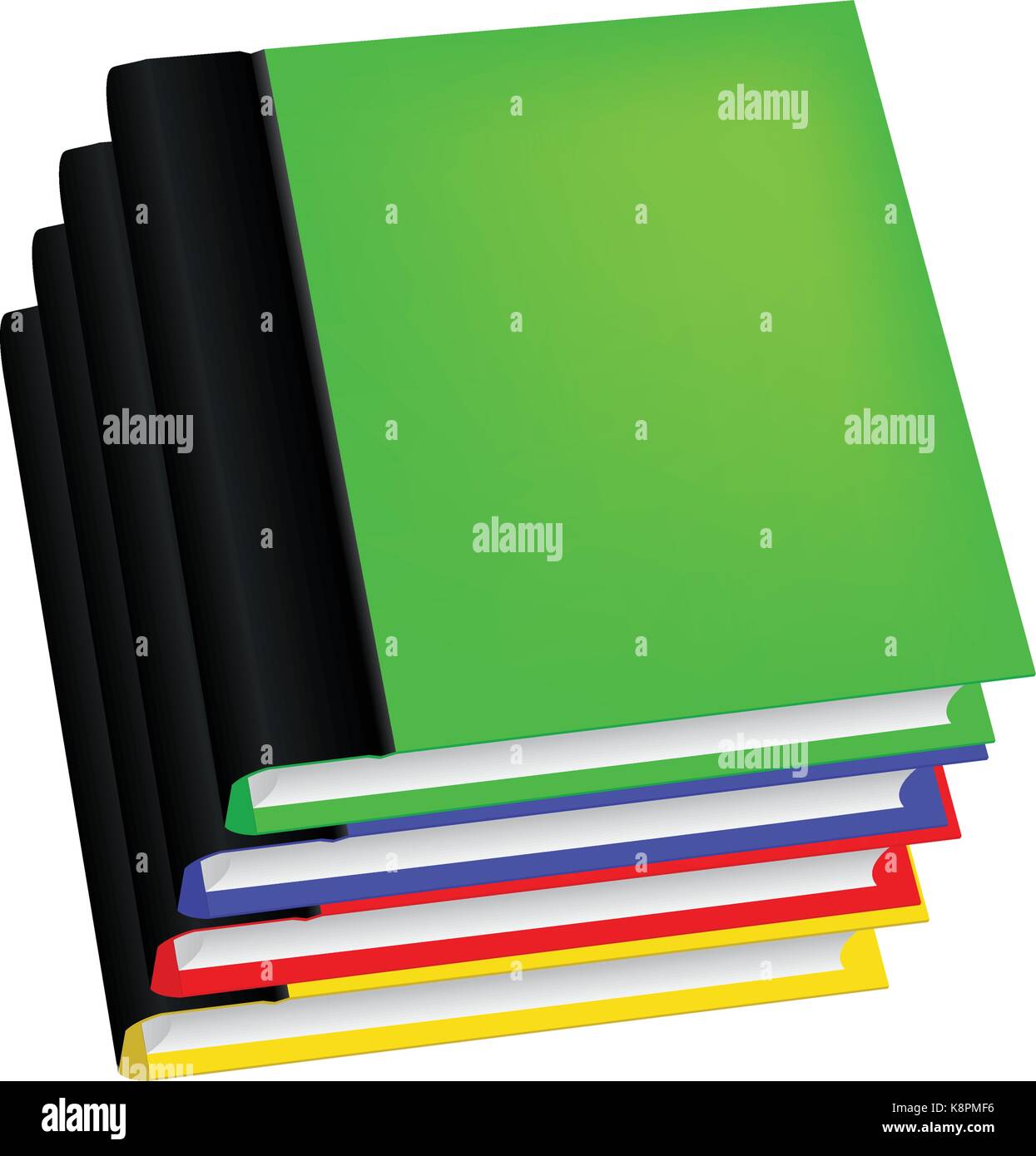 Stack of realistic colored books with empty covers. Vector illustration ...