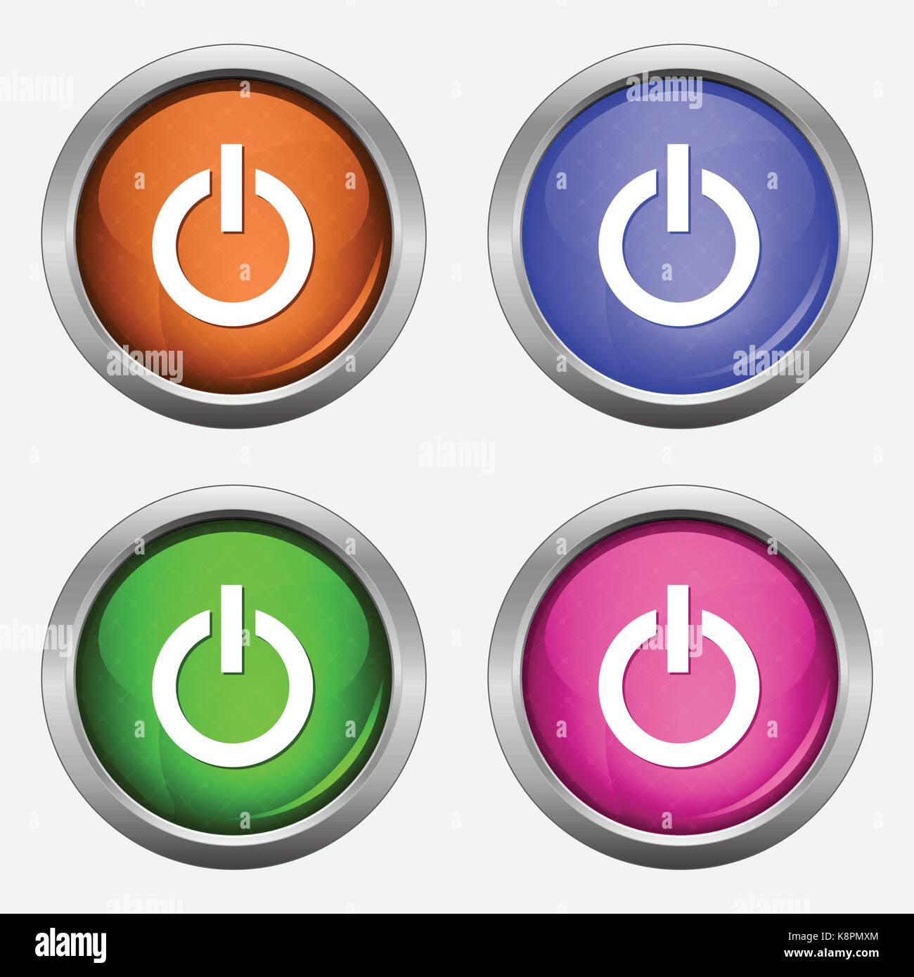 Set of isolated turn on, off glossy vector web buttons. Beautiful ...